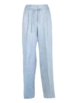 Peserico Belted Straight-leg Trousers - Blue