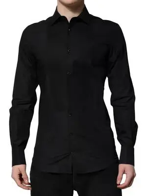 Dolce & Gabbana Gold Bib-front Shirt - Black