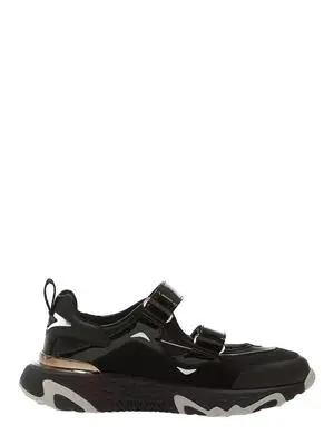 Karl Lagerfeld Patent-finish Touch-strap Sneakers - Black
