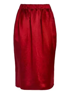 Maria Mcmanus Pleated Elasticated-waist Midi Skirt - Red