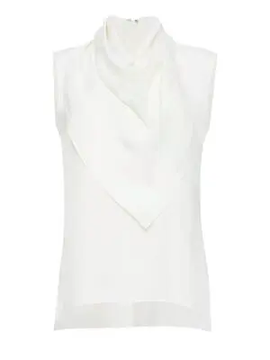 Adam Lippes Draped-neck Top - White