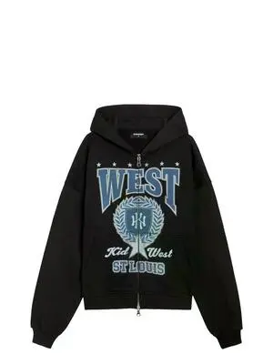KIDWEST St. Louis Logo-print Zip-up Hoodie - Black