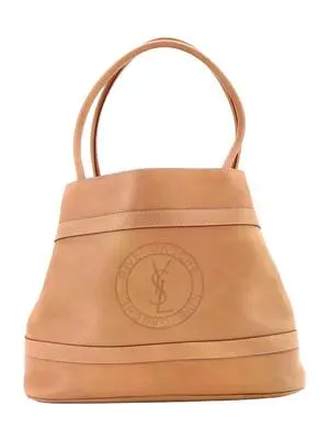 Saint Laurent Rive Gauche Leather Large Tote Bag - Brown