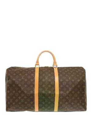 LOUIS VUITTON 1998 Monogram Keepall 55 Travel Bag - Brown