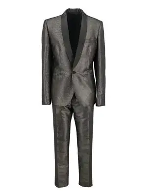 CHRISTIAN PELLIZZARI Shawl-lapel Metallic-effect Suit - Grey