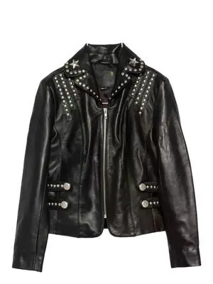 R13 Lou Stud-embellished Leather Jacket - Black