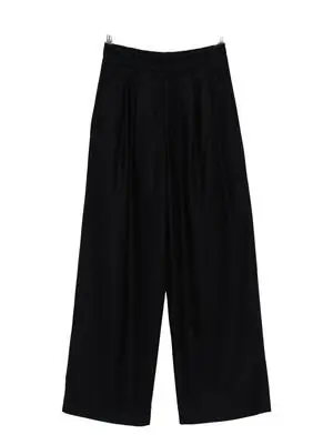 SUSANNE BOMMER Silk Blend Wide Leg Trousers - Blue
