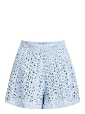 SANDRO Embellished Crochet Wide Leg Shorts