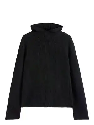 JIL SANDER X Moncler Ribbed-knit Hooded Sweater - Black