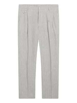 Dolce & Gabbana Pinstripe Linen Tailored Trousers Multicolor