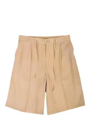 HEVO Torrelapillo Pleated Drawstring Shorts - Neutrals