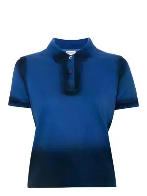 Loewe Anagram-embroidered Ombré Polo Shirt - Blue