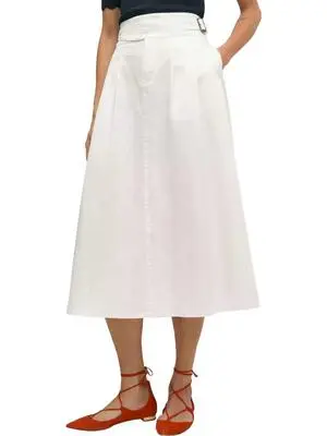 Brooks Brothers A-line Pleated Skirt - White