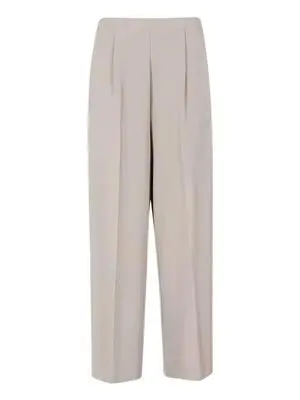 MEIMEIJ Pleated Trousers With Elasticated Waistband Grey