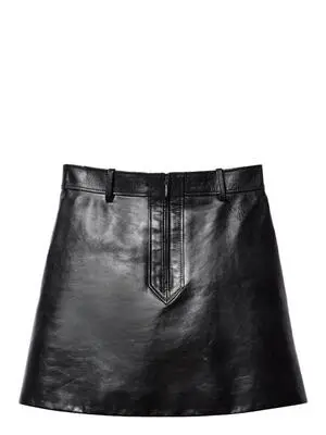 Gucci Mini Leather Skirt - Black