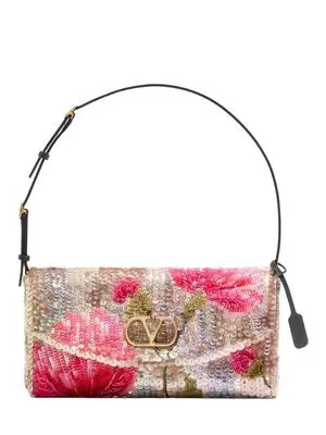 Valentino Garavani Small Embroidered Shoulder Bag - Neutrals