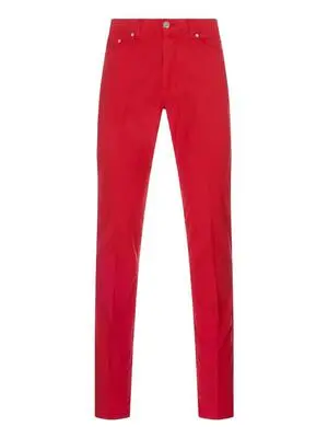 B SETTECENTO Logo-patch Slim-fit Trousers - Red