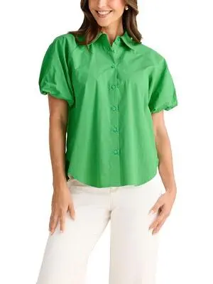 BRAVE+TRUE Meadow Puff Sleeve Shirt - Jade