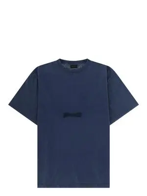 Balenciaga T-shirt Con Logo Ricamato - Blue