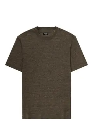 Zegna T-shirt "oasi" In Lino - Green
