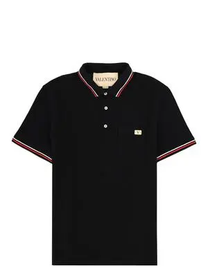 Valentino Garavani Polo Con Patch Logo - Black