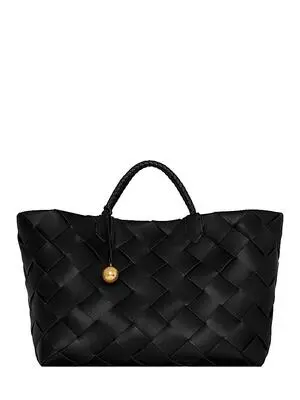 Rebecca Minkoff Large Woven Leather Tote Bag - Black