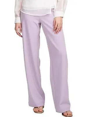 ELLE COLLECTION Woven Pant With Button Detail - Lavender