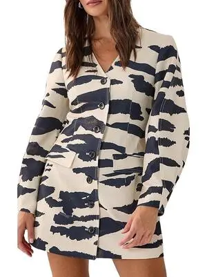 Nasty Gal Tailored Mini Dress With Cocoon Sleeves - Butter