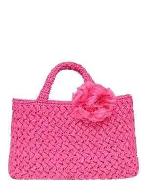 Carmen Sol Positano Raffia Mini Tote - Fuchsia
