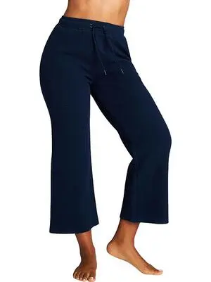 NEGATIVE Waffle Knit Cropped Track Pant - Navy