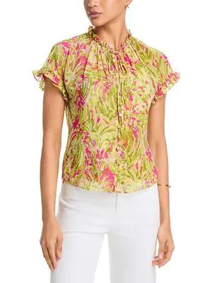 Cinq À Sept Daisy Swirl Jenise Top - Pink Amethyst Multi