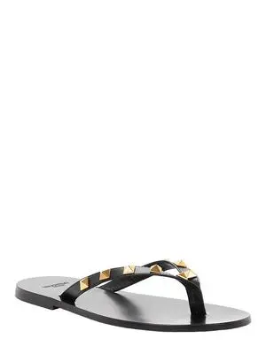 Valentino Garavani Studded Thong Sandals - Black