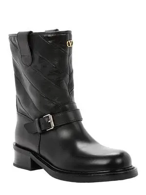 Valentino Garavani Buckle Booties - Black