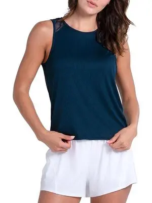 Lucky In Love Twist Back Tank Top - Midnight