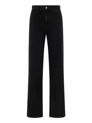 ICON DENIM LOS ANGELES Jodie Side-slit Straight Leg Jeans - Black