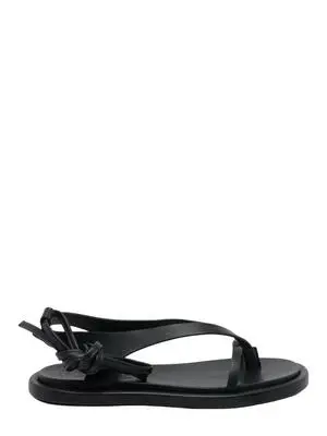 POEVE Flavia Lace-up Sandals - Black