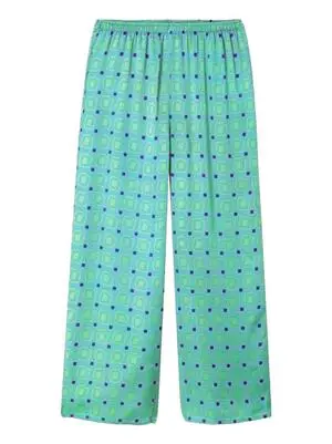 American Vintage Bovalow Geometric-print Trousers - Blue