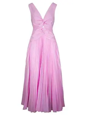 Simkhai Vivianne Tulip Pleated Cutout-Detail Dress Pink