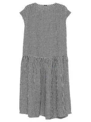 Apuntob Gingham-check Midi Dress - Black