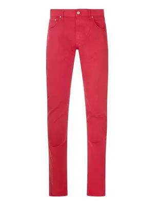 PT TORINO Logo-patch Slim-fit Trousers - Red