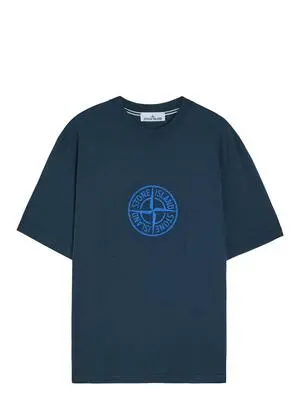 Stone Island Logo-print Cotton T-shirt - Navy