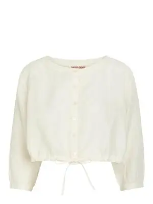 EMPORIO SIRENUSE Cropped Linen Top