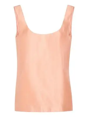 Khaite Satin And Silk-blend Top - Peach