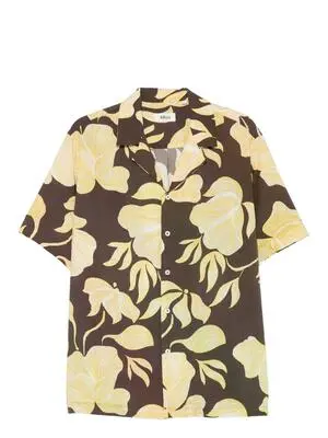 Altea Floral-print Short-sleeve Shirt - Brown