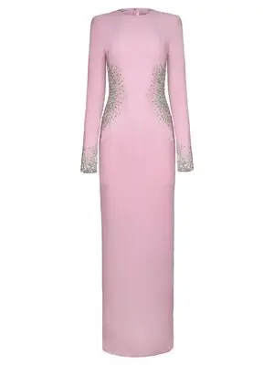 Naeem Khan Crystal Embellished Gown - Pink