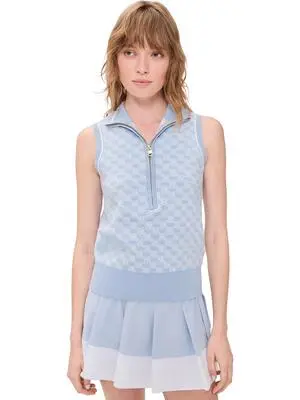 Varley Vincent Half-zip Sweater Vest - Xenon Blue/white
