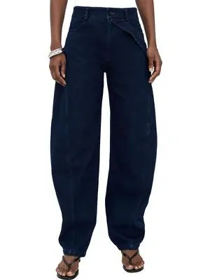CULTNAKED Barrel Jeans In Raw Denim - Navy