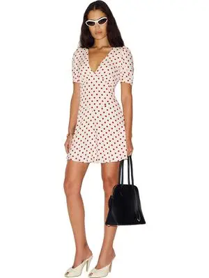 REFORMATION Naira Mini Dress With V-neckline And Puff Sleeves - Multi