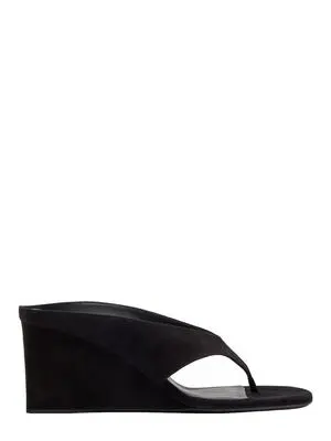Alaïa 75 Suede Wedge Mules - Black
