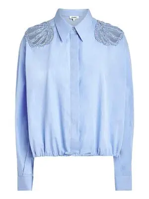 Sandro Cotton Embellished Shirt - Blue